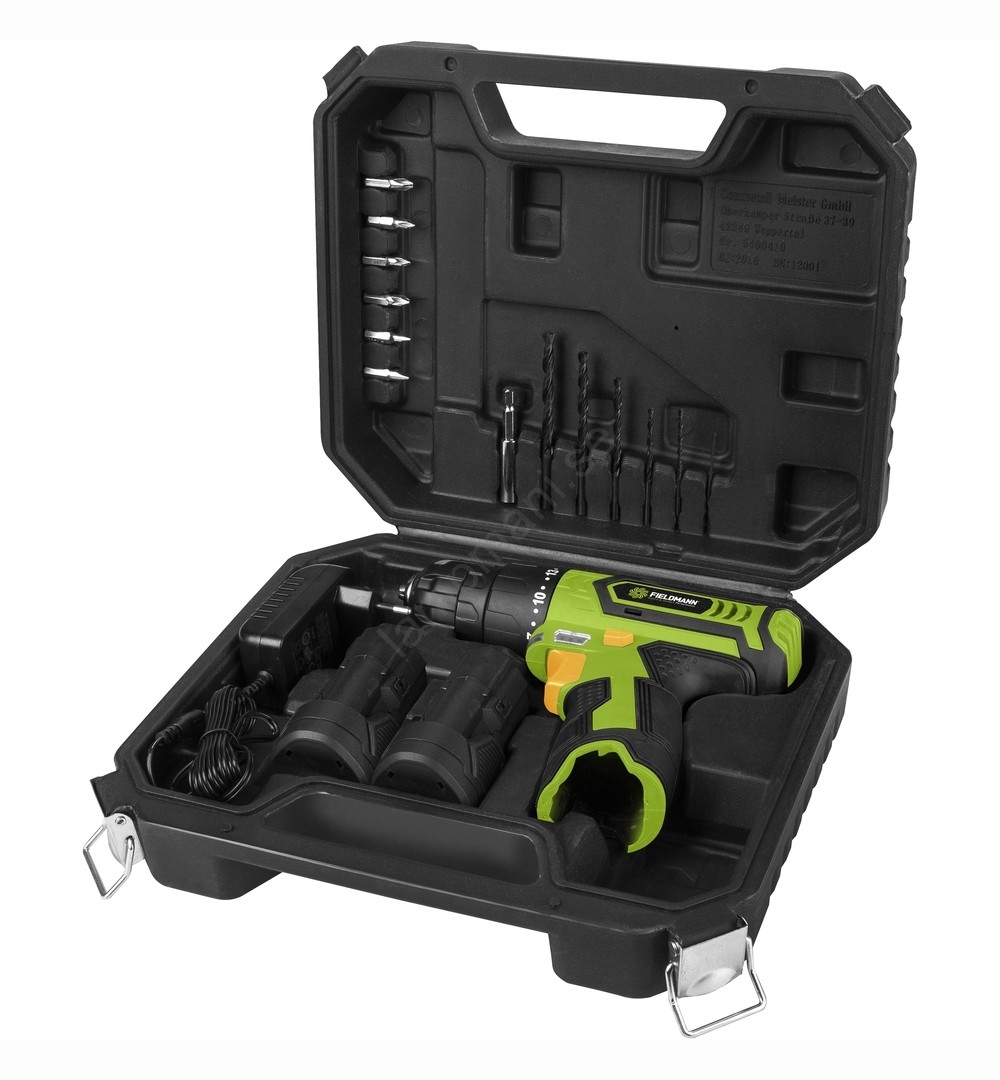 Fieldmann - Sladdlös borrmaskin med tillbehör 12V 1300 mAh | Lampmani