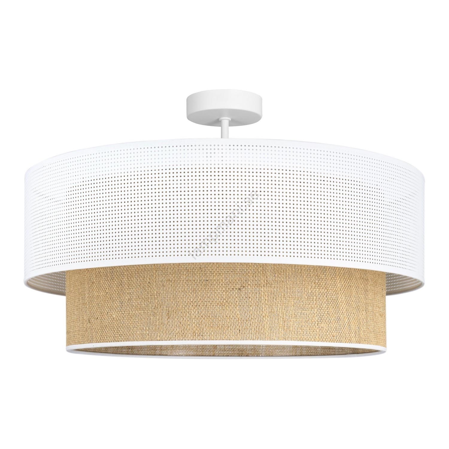 Plafondlampa BORHO 1xE27/60W/230V Ø 40 cm vit/jute | Lampmani