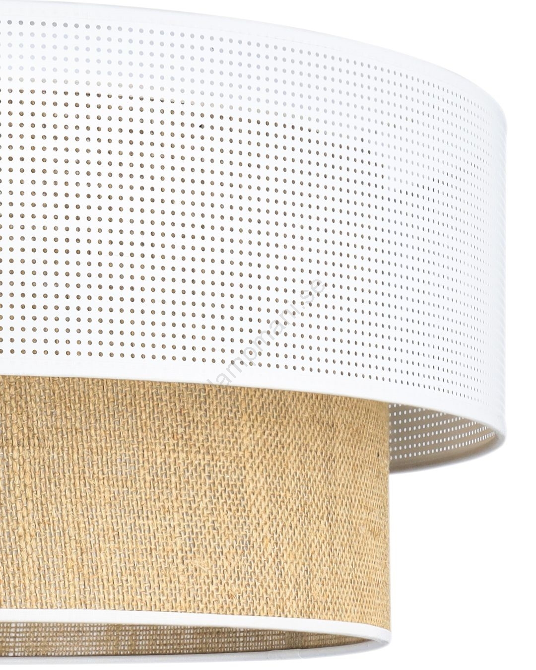 Taklampa BORHO 1xE27/60W/230V Ø 50 cm vit/jute | Lampmani