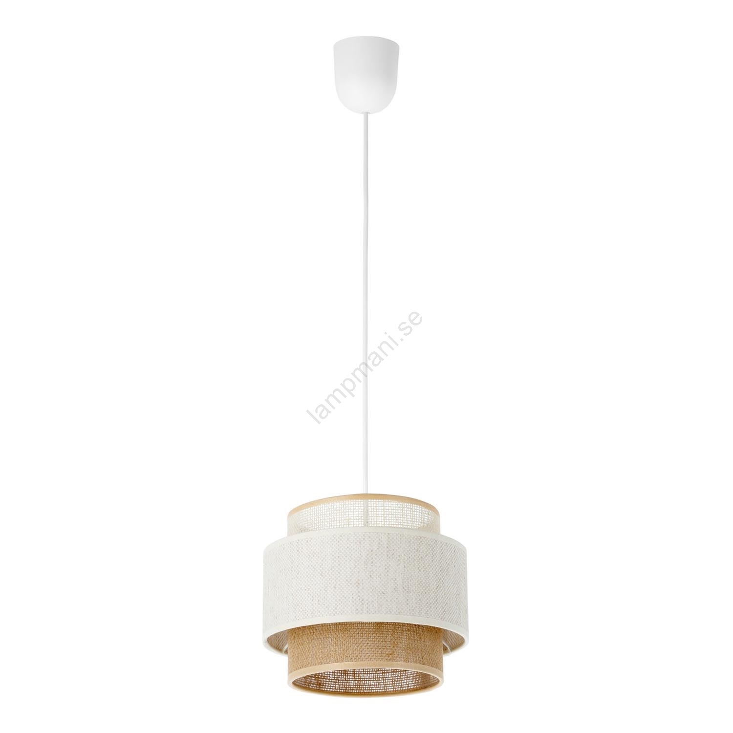 Takpendel BOHO med sladd 1xE27/60W/230V Ø 20 cm vit/jute | Lampmani