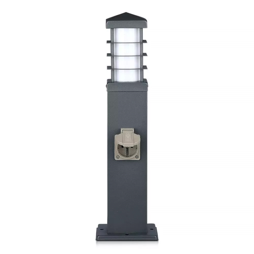 Utomhus pollare belysning med uttag 1xE27/13W/230V IP44 | Lampmani