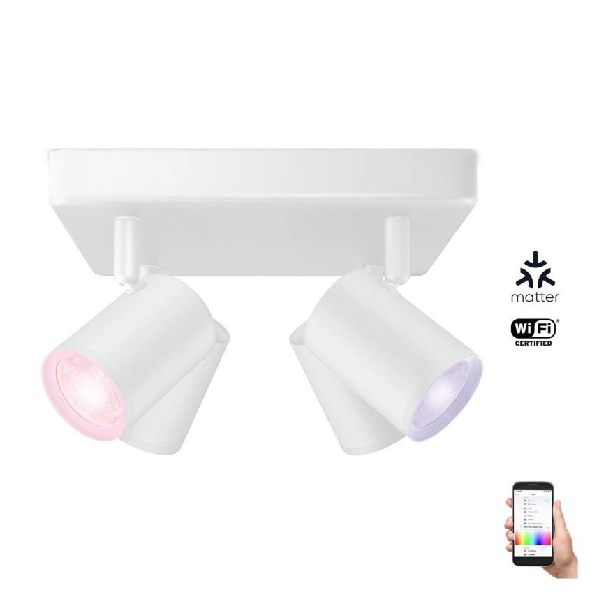 WiZ - LED RGBW Dimbar spotlight IMAGEO 4xGU10/4,9W/230V vit Wi-Fi ...